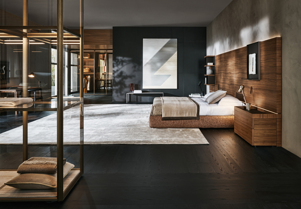 Cama doble tapizada moderna - Ribbon - Molteni&C