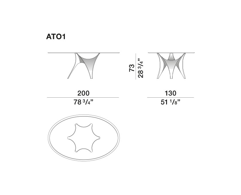 Italian design oval dining table - Arc - Molteni&C