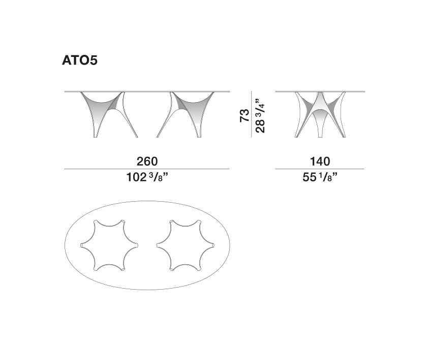 Italian design oval dining table - Arc - Molteni&C