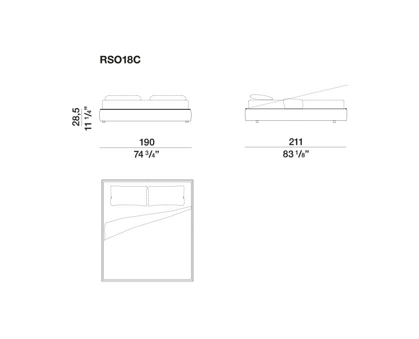 Modern upholstered double bed - Ribbon - Molteni&C