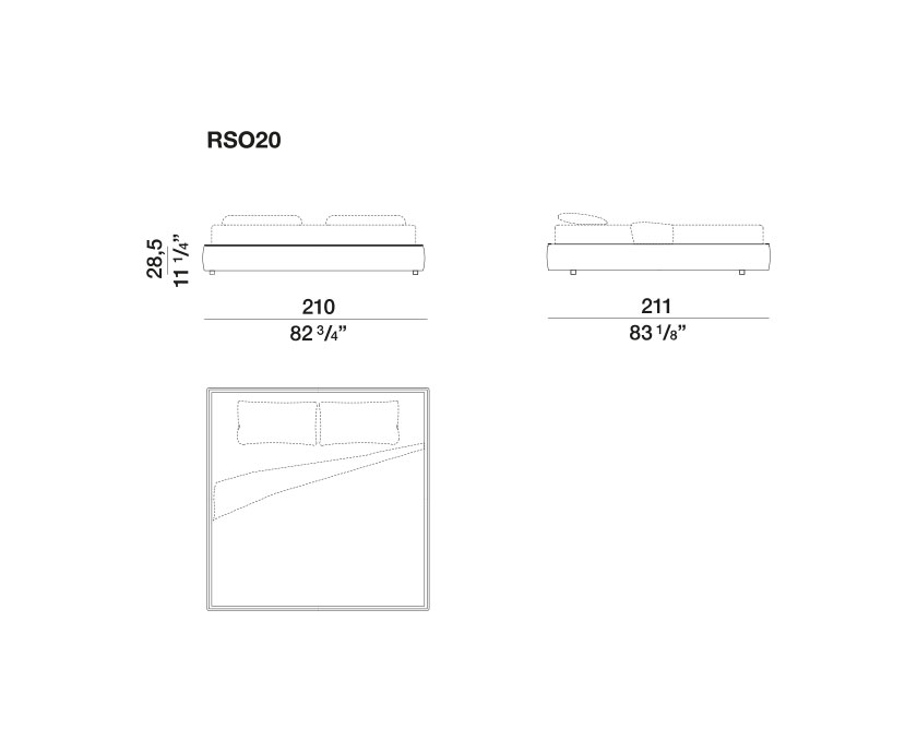 Modern upholstered double bed - Ribbon - Molteni&C
