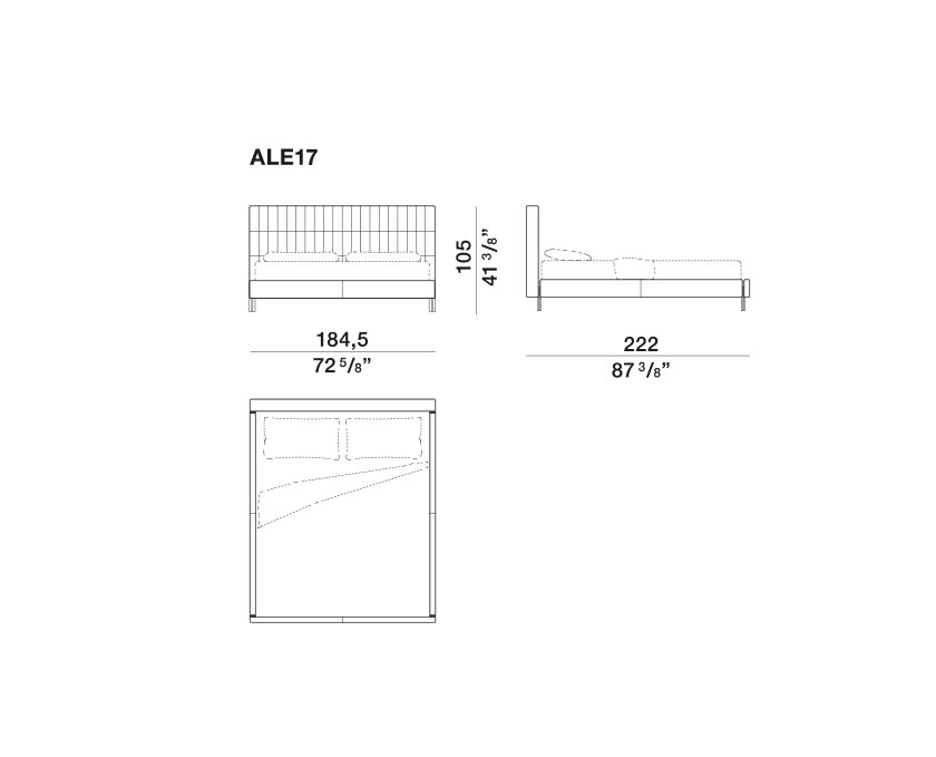 Modern bed with upholstered head - Anton - Molteni&C