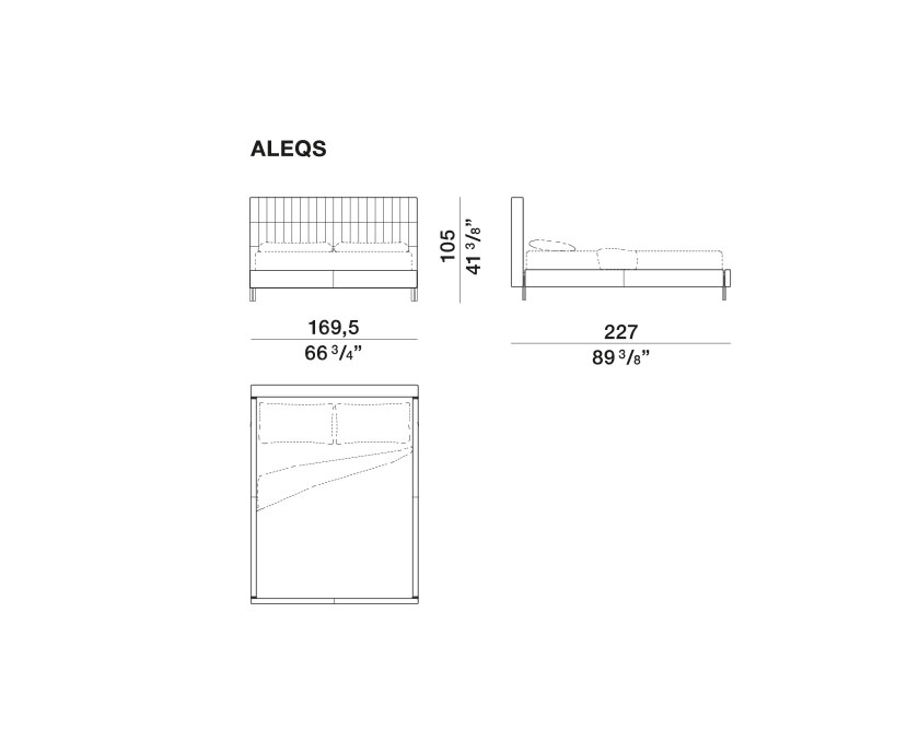 Modern bed with upholstered head - Anton - Molteni&C