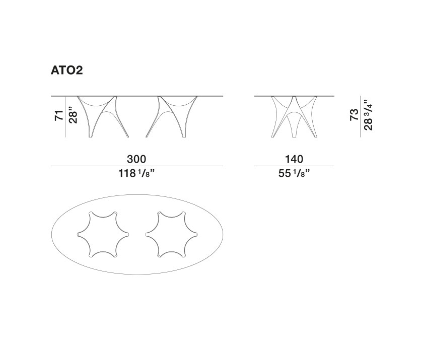 Italian design oval dining table - Arc - Molteni&C