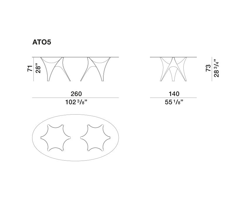 Italian design oval dining table - Arc - Molteni&C