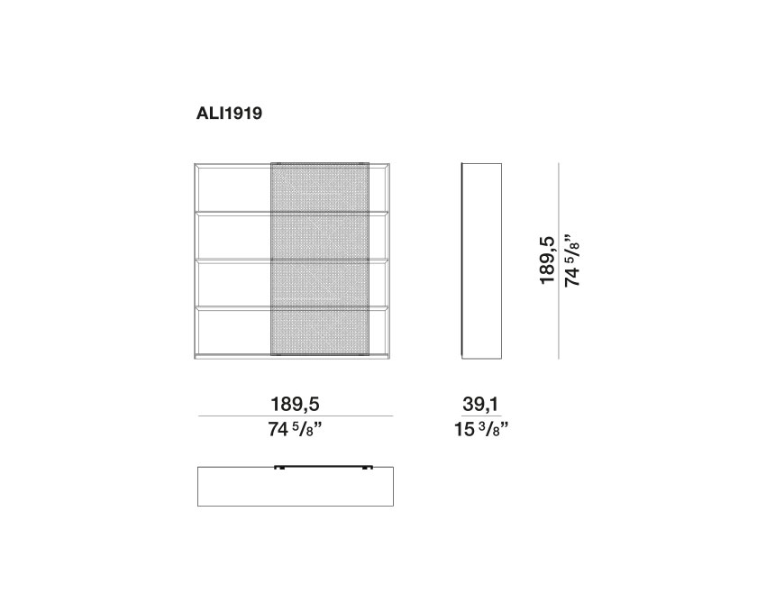 Double-sided bookcase, Italian design - Ava - Molteni&C