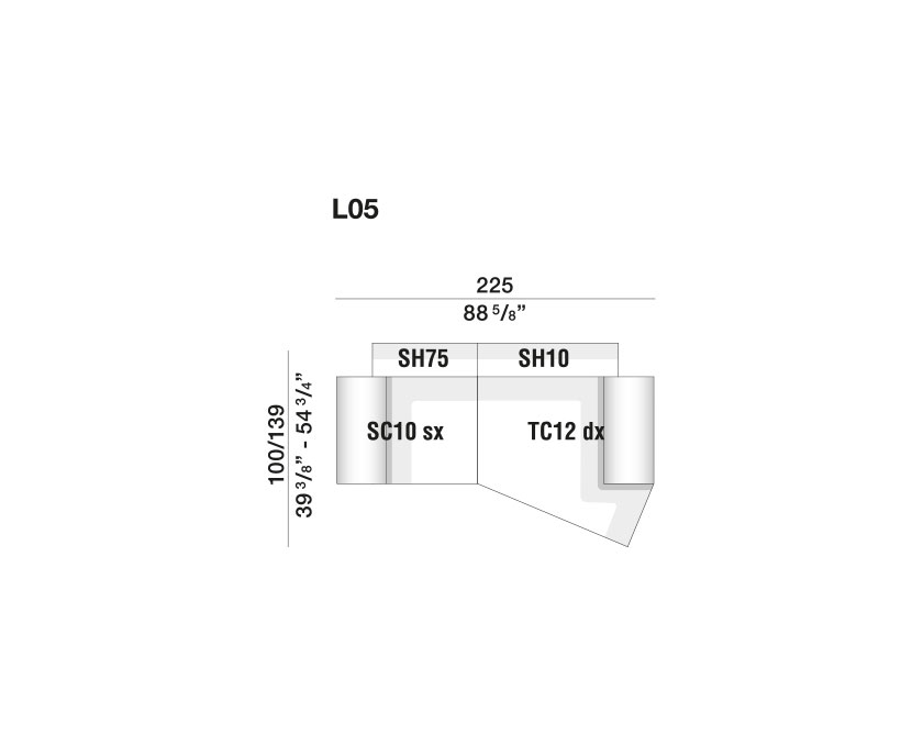 Italian design linear or corner modular sofa - Freestyle - Molteni&C