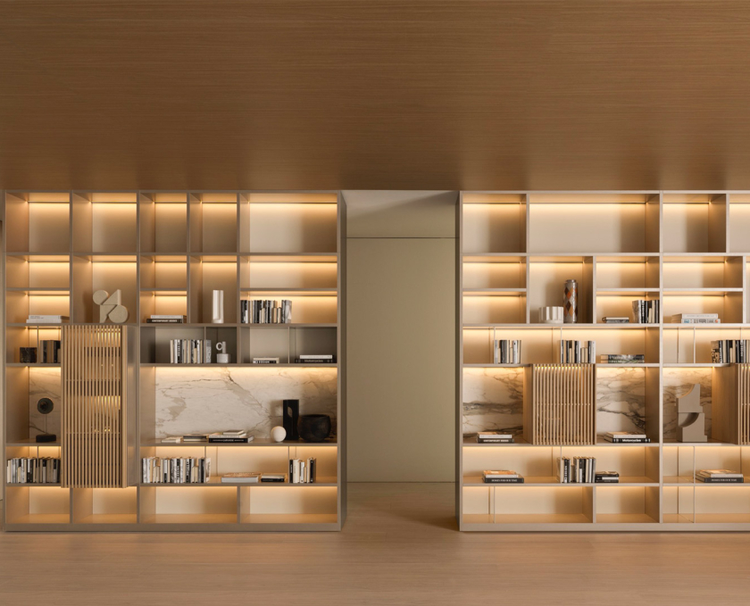 Modern Shelving Units Media Wall